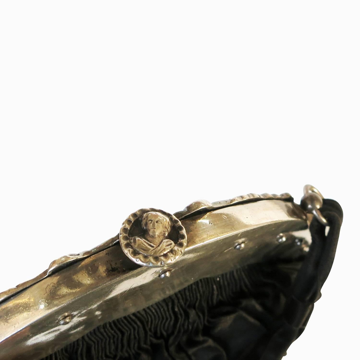 Victorian Hand Bag with Large Decorative Sterling Silver Clasp For Sale ...