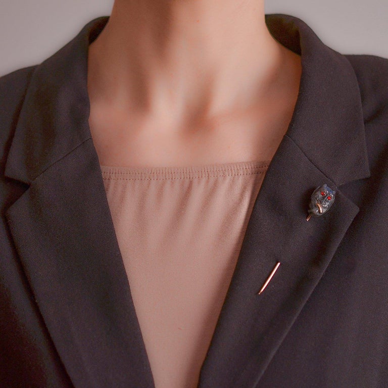 Victorian Hand Carved Labradorite and Garnet Devil Stick Pin For Sale ...