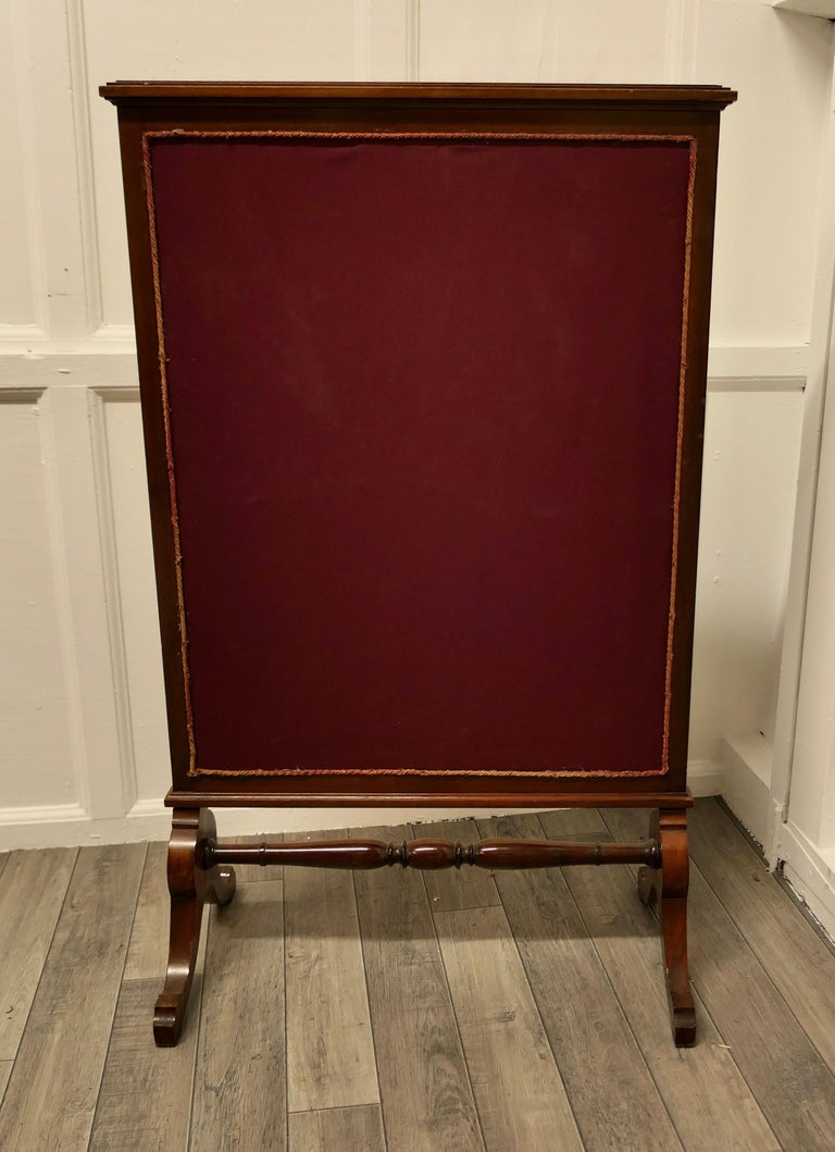 Victorian Hand Embroidered Silk and Mahogany Fire Screen For Sale at ...