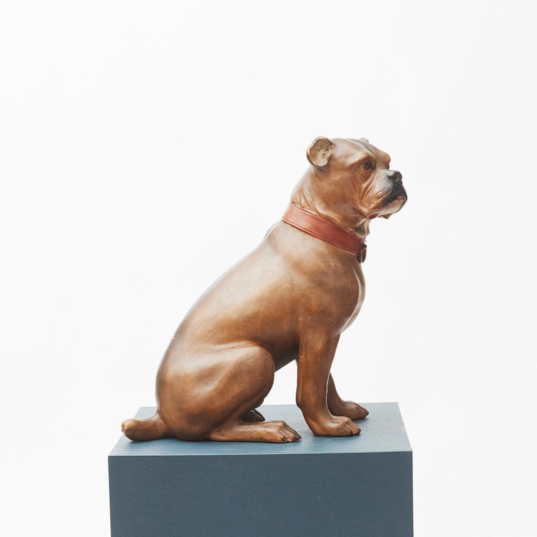 Victorian Hand Painted Terracotta Dog Statue, England, 1880-1890 For ...
