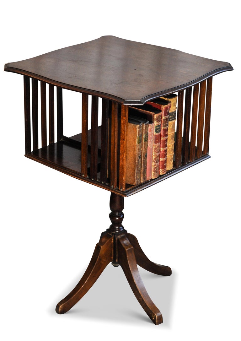 Victorian Handmade Floor Standing Revolving Bookcase with Chamfered ...