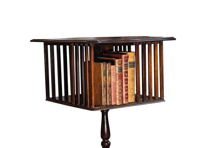 Victorian Handmade Floor Standing Revolving Bookcase with Chamfered ...