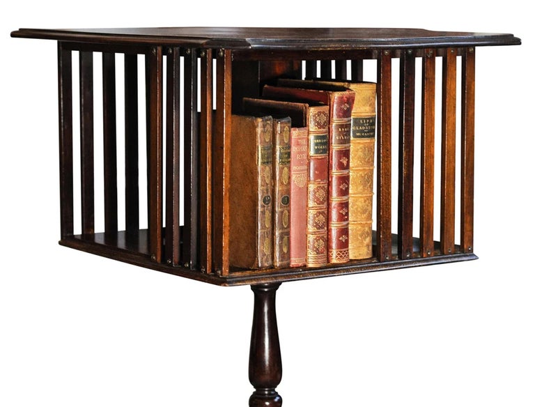 Victorian Handmade Floor Standing Revolving Bookcase with Chamfered ...