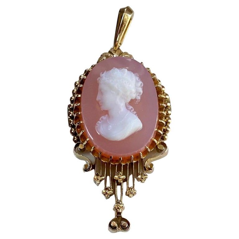 Victorian Hard Stone Cameo Pendant at 1stDibs