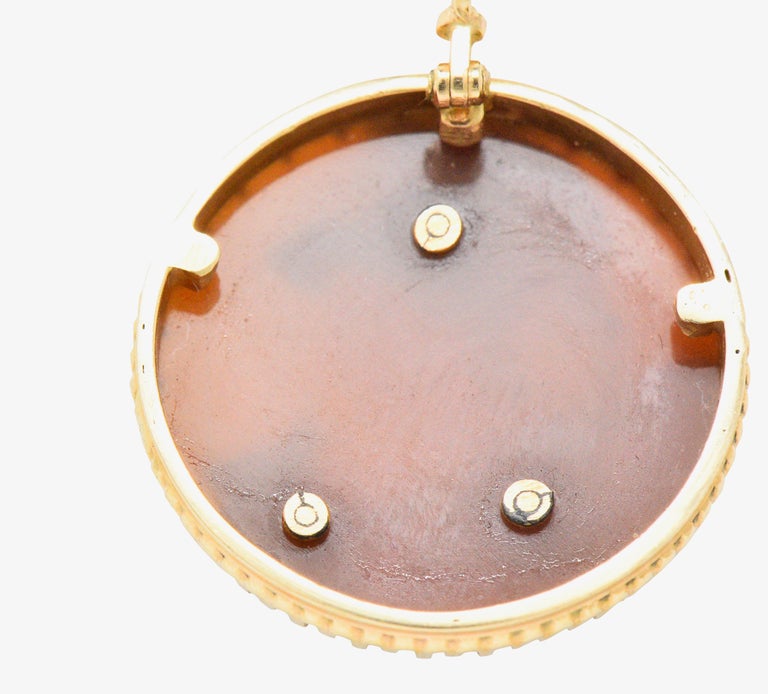 Victorian Hardstone Diamond Ruby Gold Roman Soldier Cameo Pendant ...