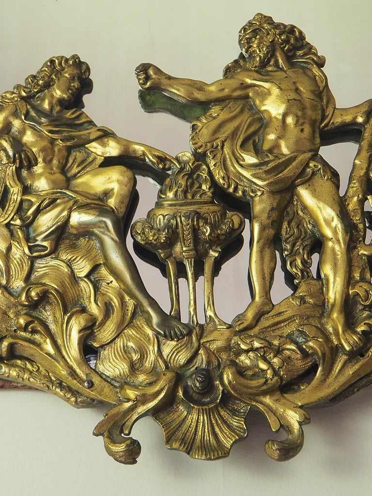 Victorian Hercules and Apollo Gilt Bronze Wall Mirror For Sale at 1stDibs