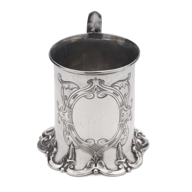 Victorian Highly Ornate Mug with Cartouche and Scrolls For Sale at 1stDibs