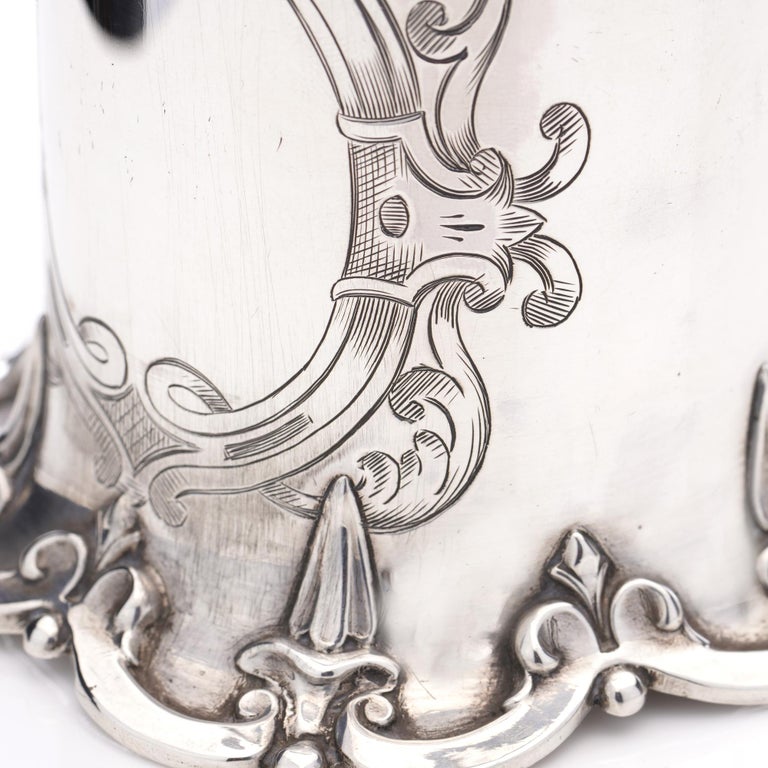 Victorian Highly Ornate Mug with Cartouche and Scrolls For Sale at 1stDibs