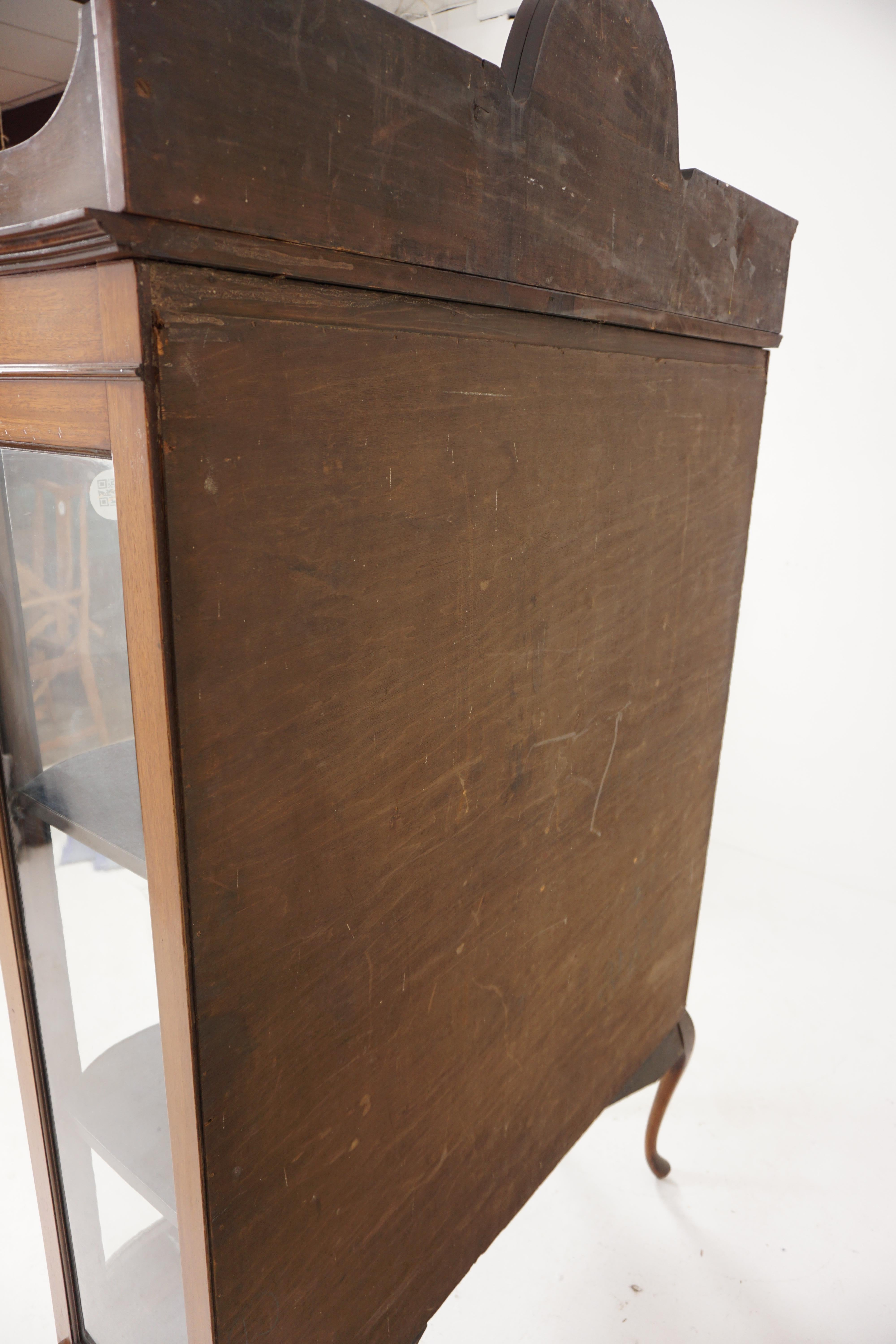 Victorian Inlaid Walnut Display Cabinet, China Cabinet, Scotland 1900, H076 For Sale at 1stDibs