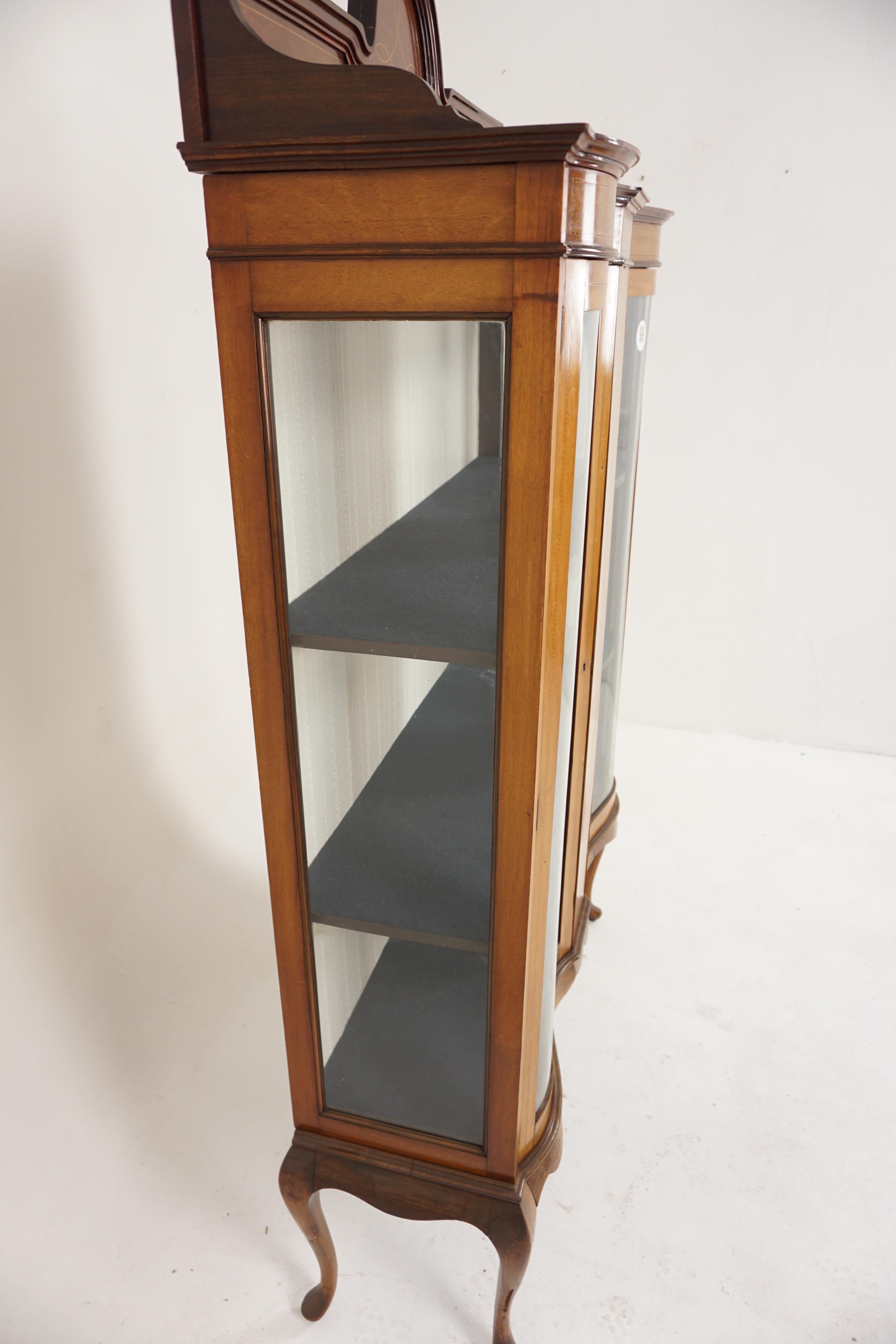 Victorian Inlaid Walnut Display Cabinet, China Cabinet, Scotland 1900, H076 For Sale at 1stDibs