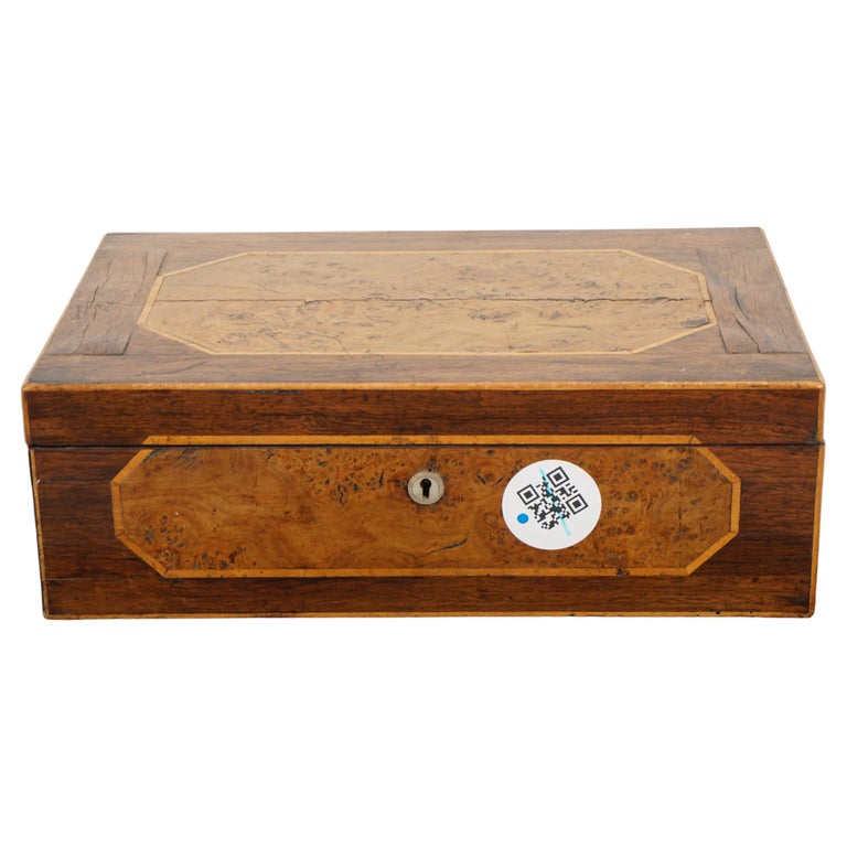 Victorian Inlaid Wood with Pollard Oak Writing Box, Scotland 1870, H170 ...