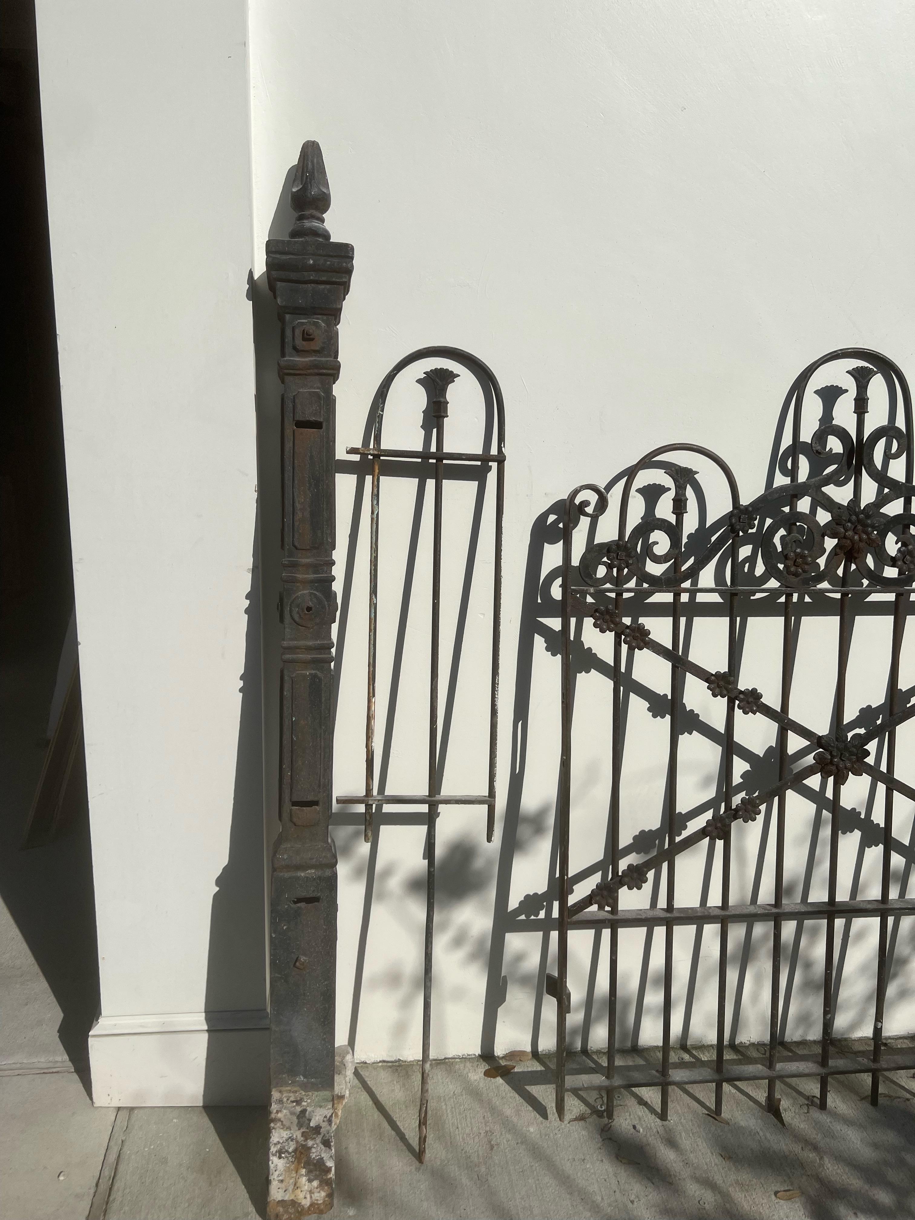 Victorian Iron Garden Gate and Posts at 1stDibs