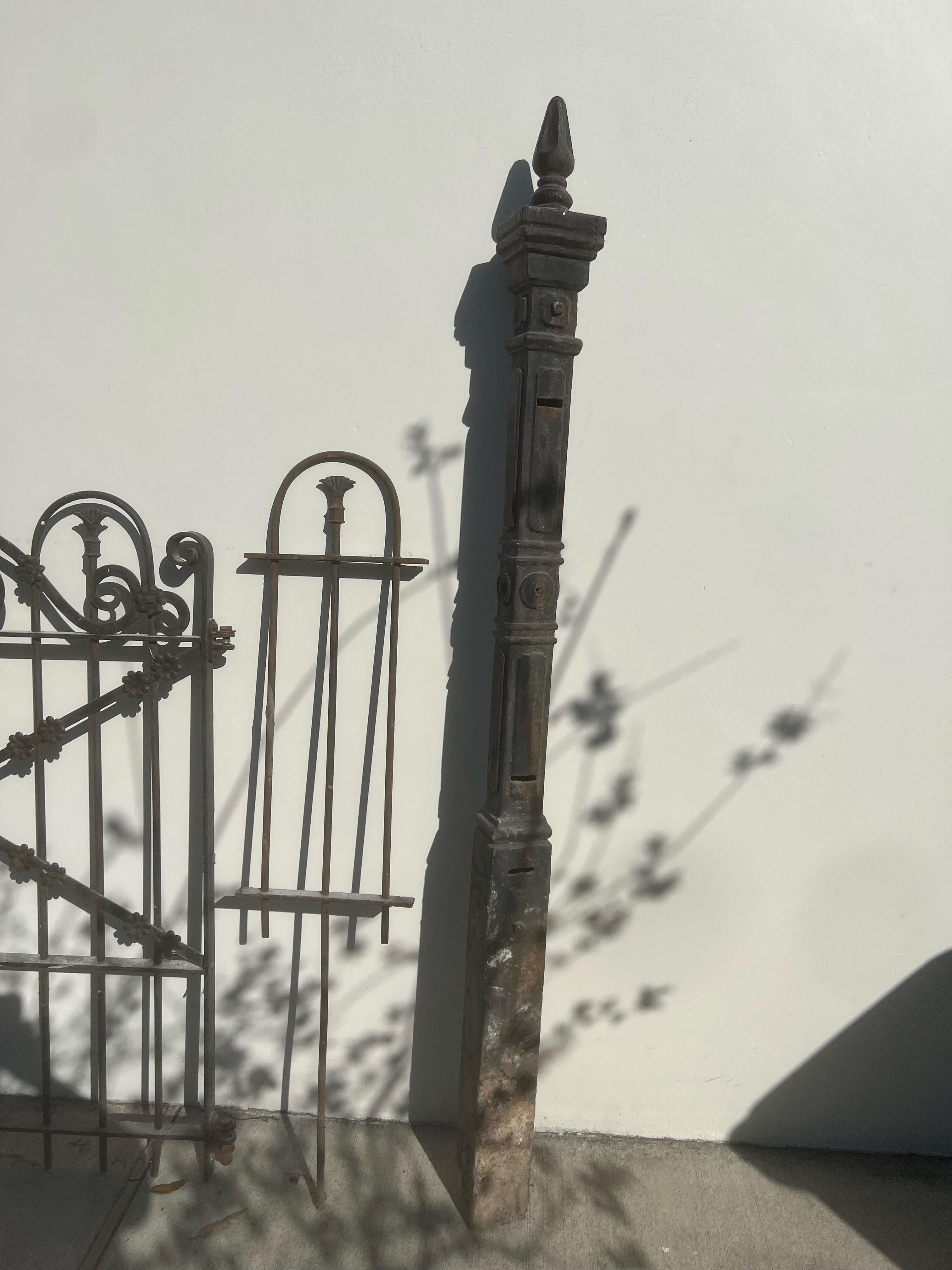 Victorian Iron Garden Gate and Posts at 1stDibs