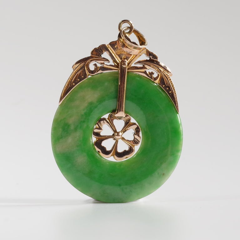 Jade Hololith Victorian Pendant Certified Untreated For Sale at 1stdibs