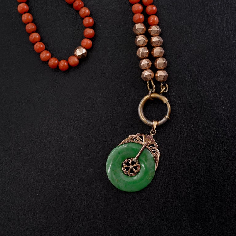 Jade Hololith Victorian Pendant Certified Untreated For Sale at 1stdibs