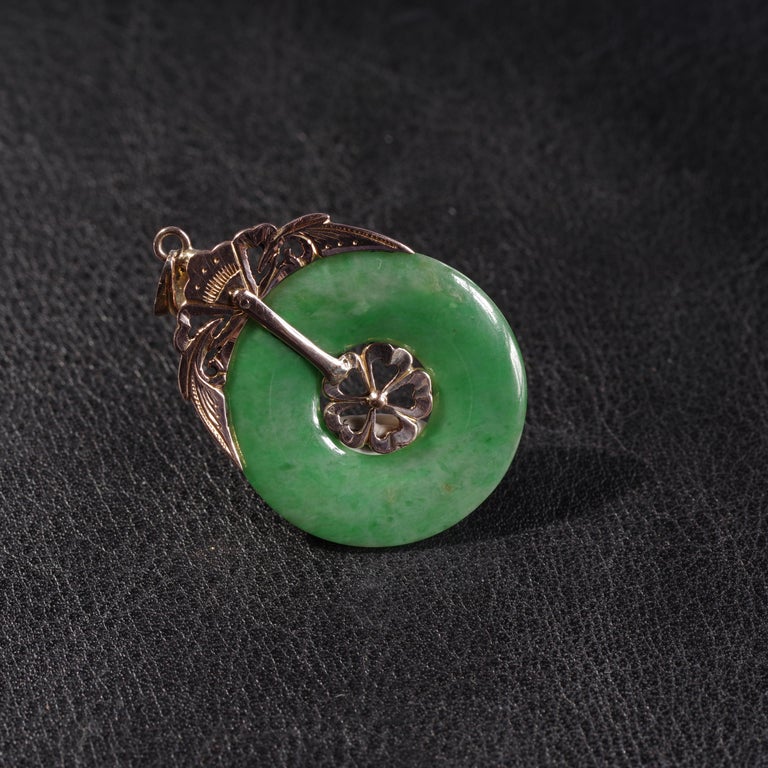 Jade Hololith Victorian Pendant Certified Untreated For Sale at 1stdibs