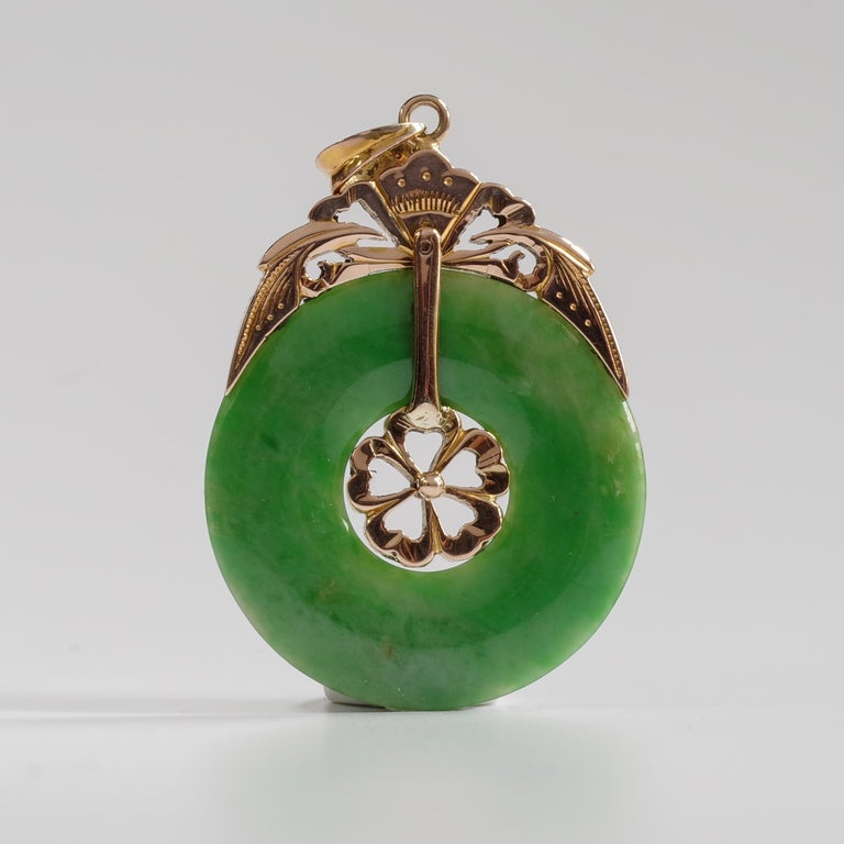 Jade Hololith Victorian Pendant Certified Untreated For Sale at 1stdibs