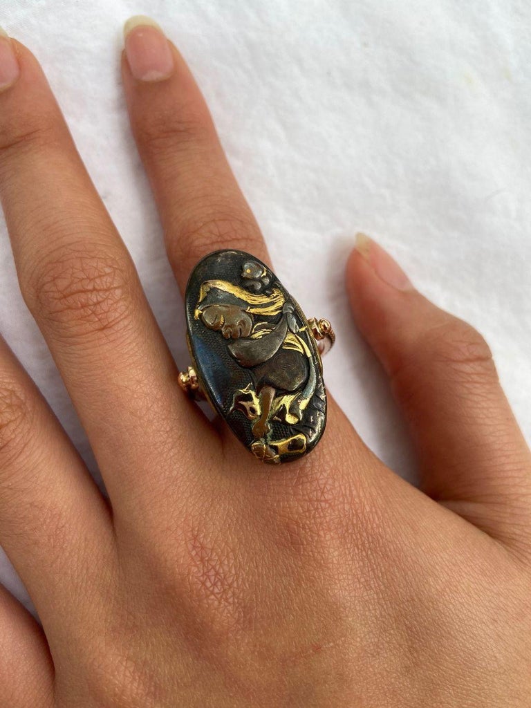 Victorian Japanese Gold and Silver Shakudo Ring For Sale at 1stDibs ...