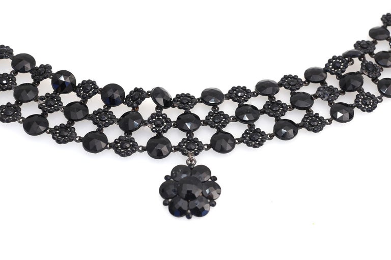Victorian Jet Whitby Choker Flower at 1stDibs