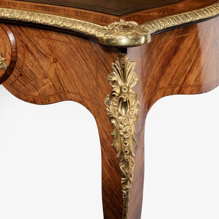Victorian Kingwood and Boxwood Ladies Writing Table For Sale at 1stDibs