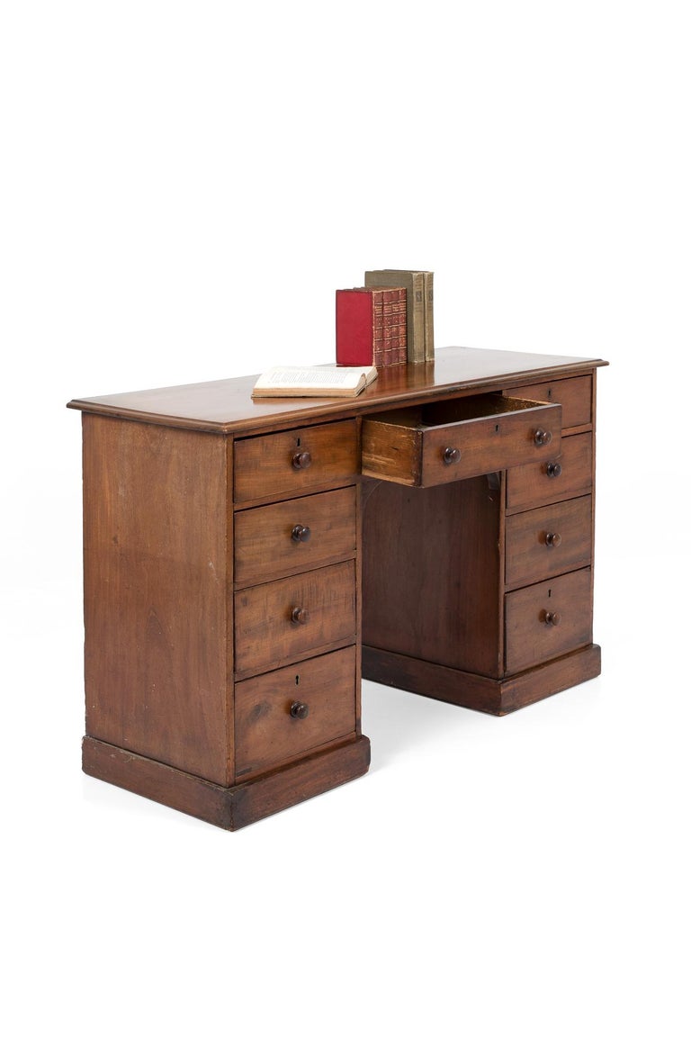 Victorian Kneehole Desk with Three Graduated Drawers, circa 1870 For ...