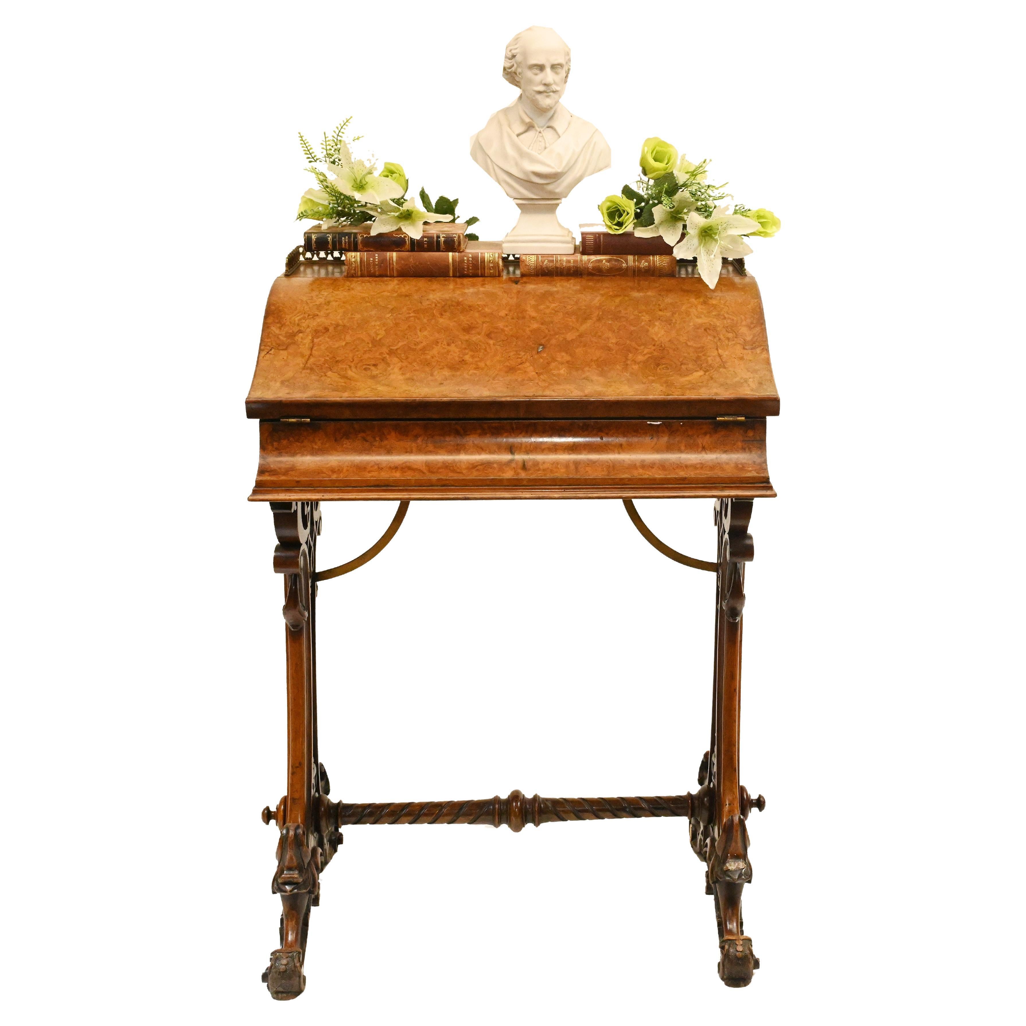 Victorian Walnut Ladies Desk, 1860 For Sale at 1stDibs