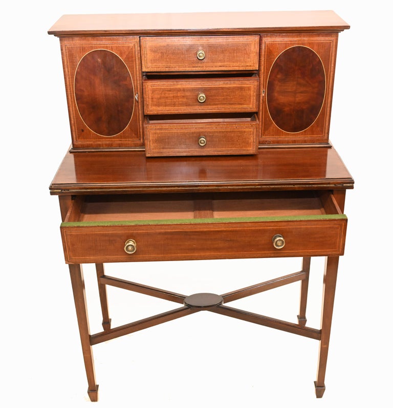 Victorian Ladies Writing Desk Mahogany Bureau 1900 For Sale at 1stDibs