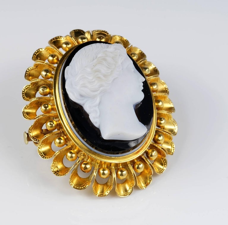 Victorian Large Hard Stone Cameo For Sale at 1stDibs