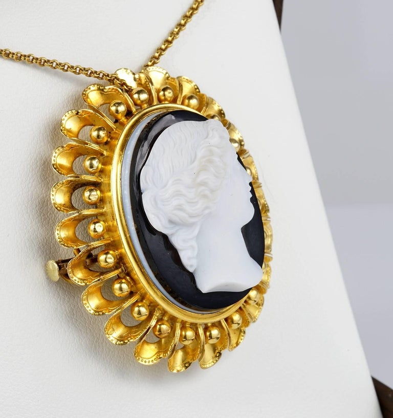 Victorian Large Hard Stone Cameo For Sale at 1stDibs