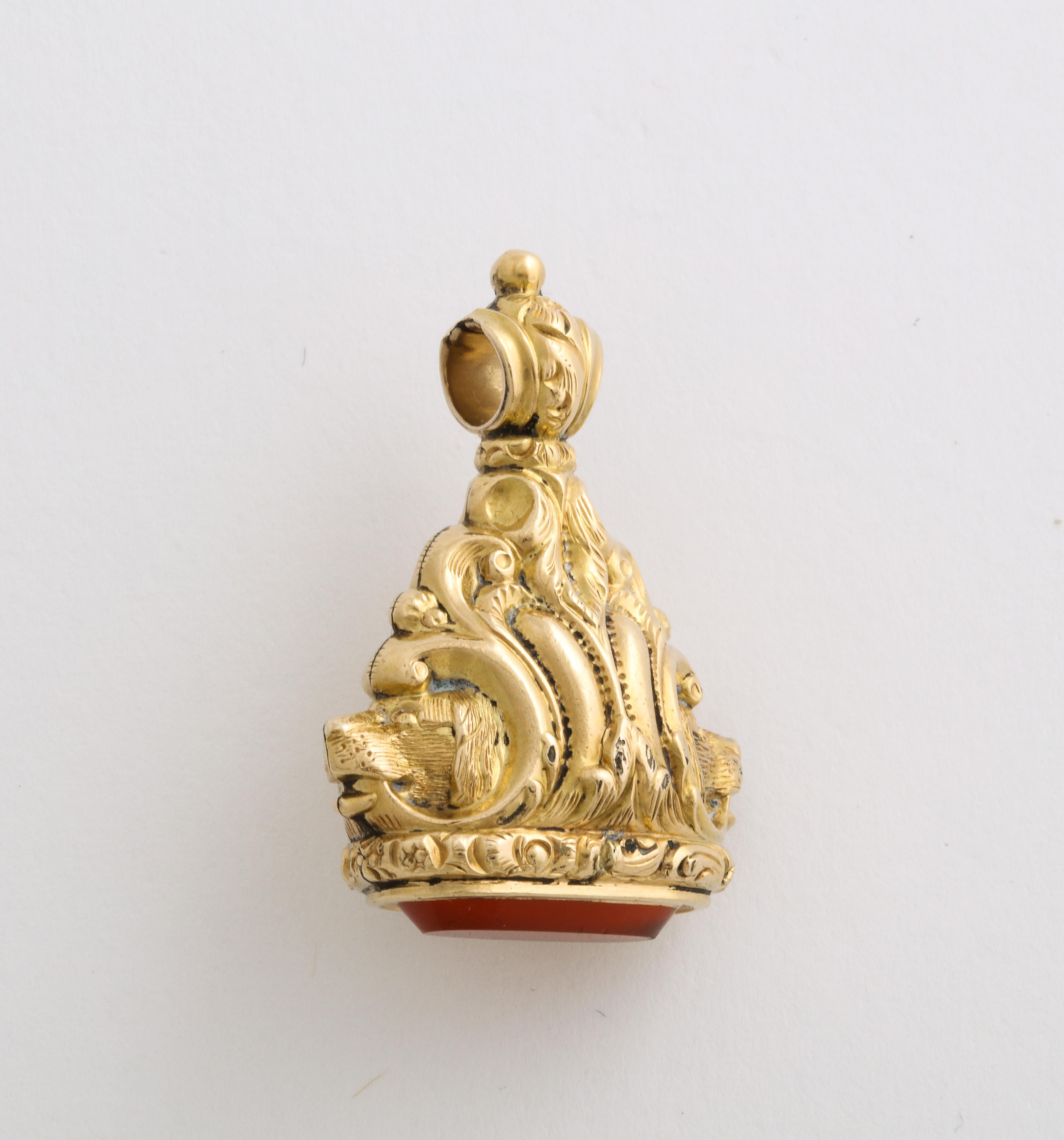 Victorian Large Watch Fob with Canine Images at 1stDibs