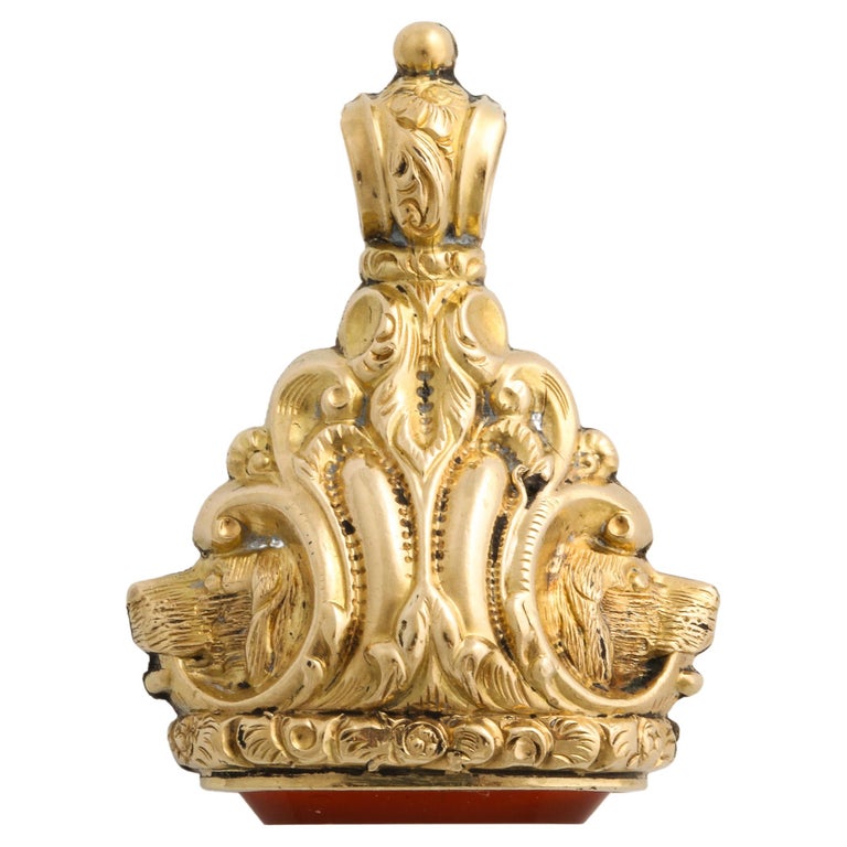 Victorian Large Watch Fob with Canine Images at 1stDibs