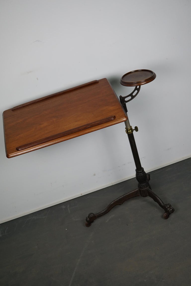 Victorian Late 19th Century Cast Iron Mahogany Reading Table at 1stDibs