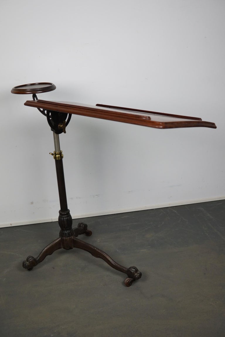 Victorian Late 19th Century Cast Iron Mahogany Reading Table at 1stDibs