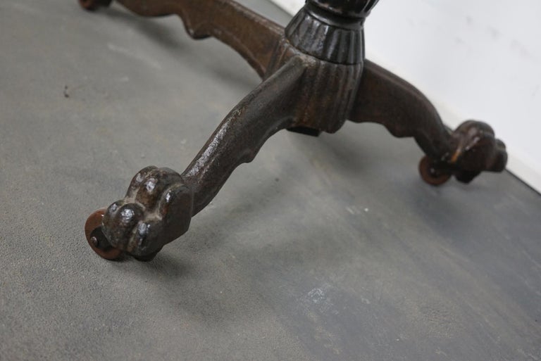 Victorian Late 19th Century Cast Iron Mahogany Reading Table at 1stDibs