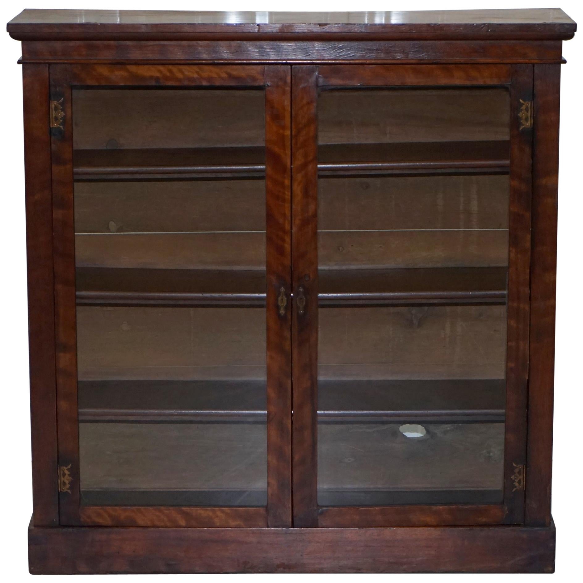Victorian Library Bookcase in Mahogany with Glazed Doors at 1stDibs