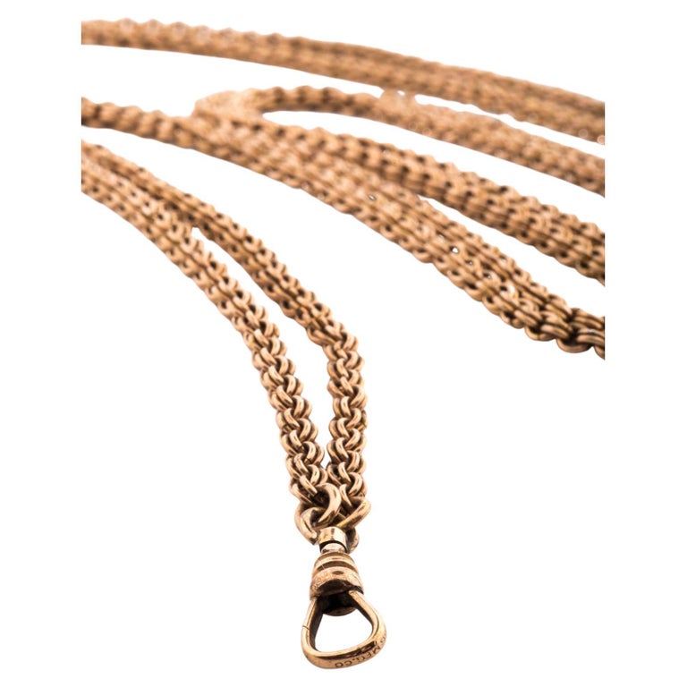 Victorian Long Gold Filled Chain For Sale at 1stDibs