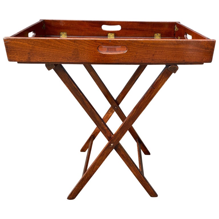 Victorian Mahogany and Brass Butlers Tray on Stand at 1stDibs
