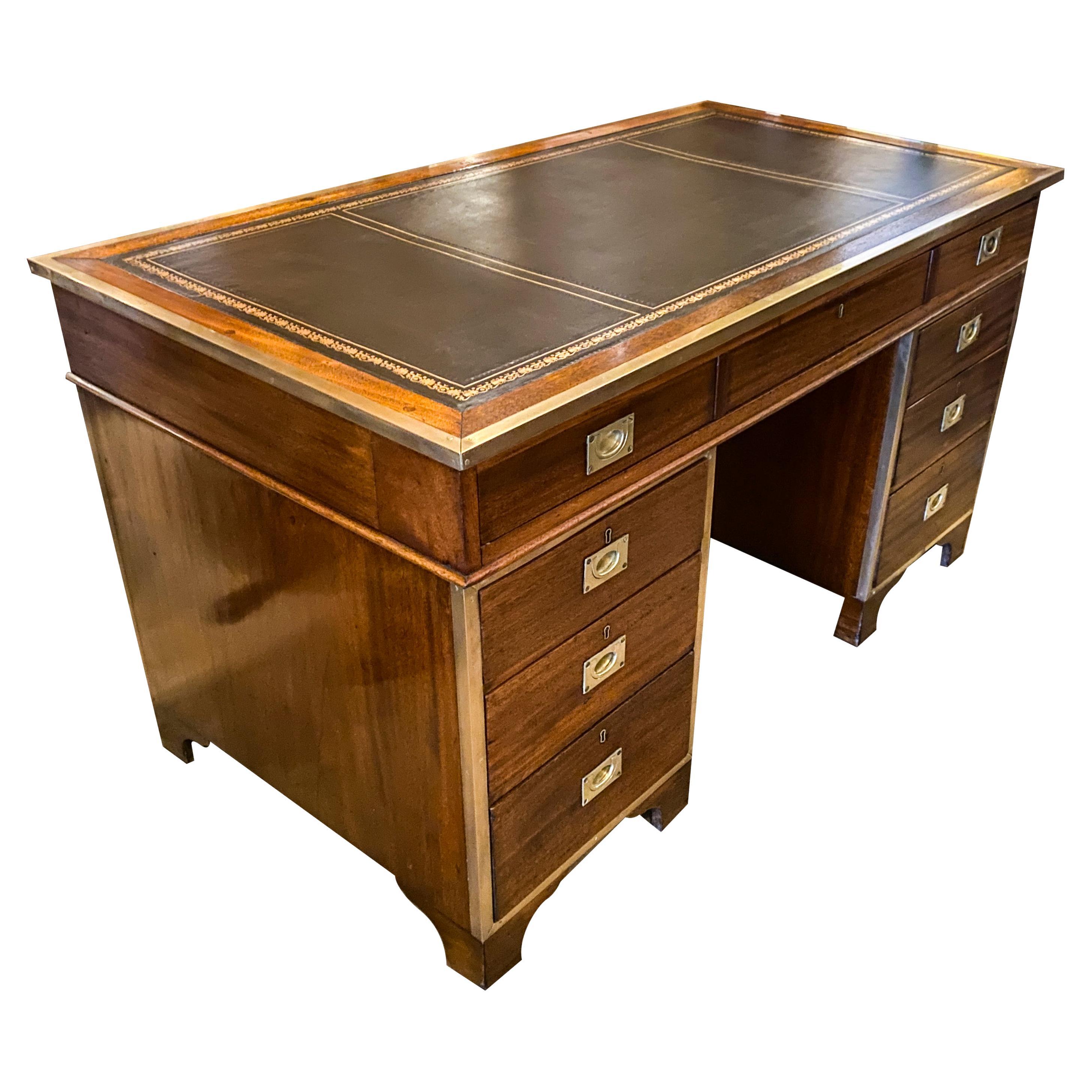 Small Campaign Desk For Sale at 1stDibs