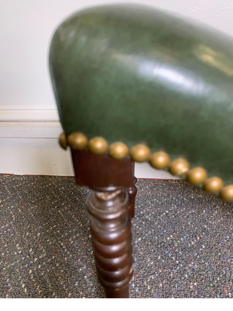 Victorian Mahogany and Leather Gout Stool Foot Rest at 1stDibs