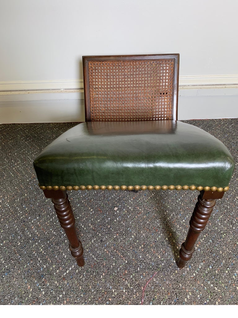 Victorian Mahogany and Leather Gout Stool Foot Rest at 1stDibs