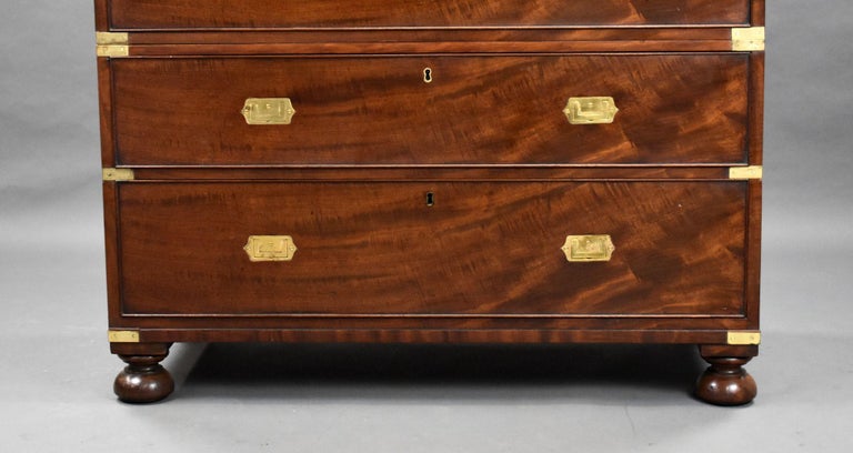Victorian Mahogany Campaign Style Chest For Sale at 1stDibs