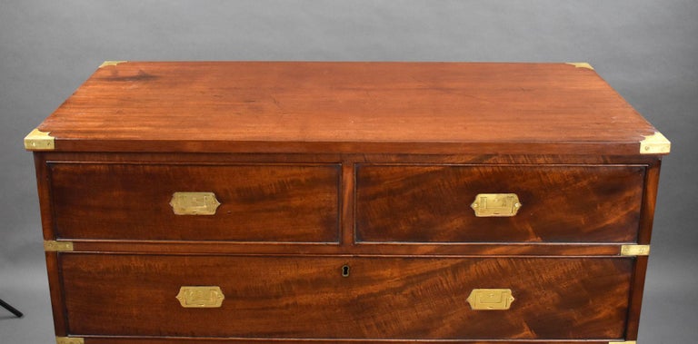 Victorian Mahogany Campaign Style Chest For Sale at 1stDibs