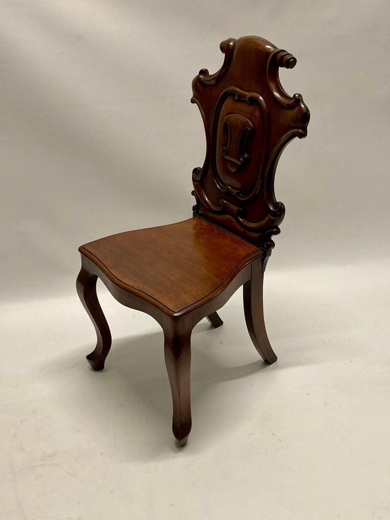 Victorian Mahogany Carved Shield Back Hall Chair, Circa 1850 For Sale ...