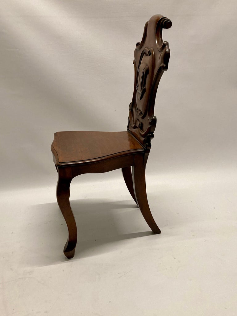 Victorian Mahogany Carved Shield Back Hall Chair, Circa 1850 For Sale ...