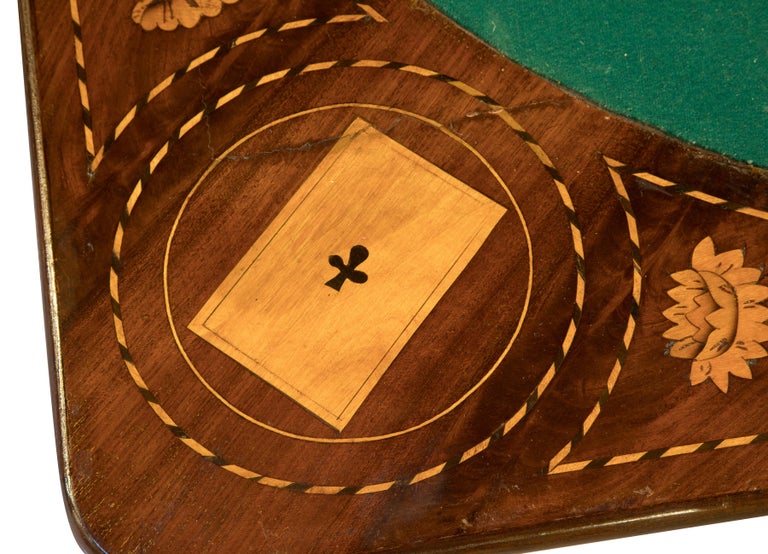 Victorian Mahogany and Dutch Marquetry Card Table For Sale at 1stDibs