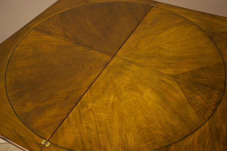 Victorian Mahogany Fold over Table with Carved Base For Sale at 1stDibs