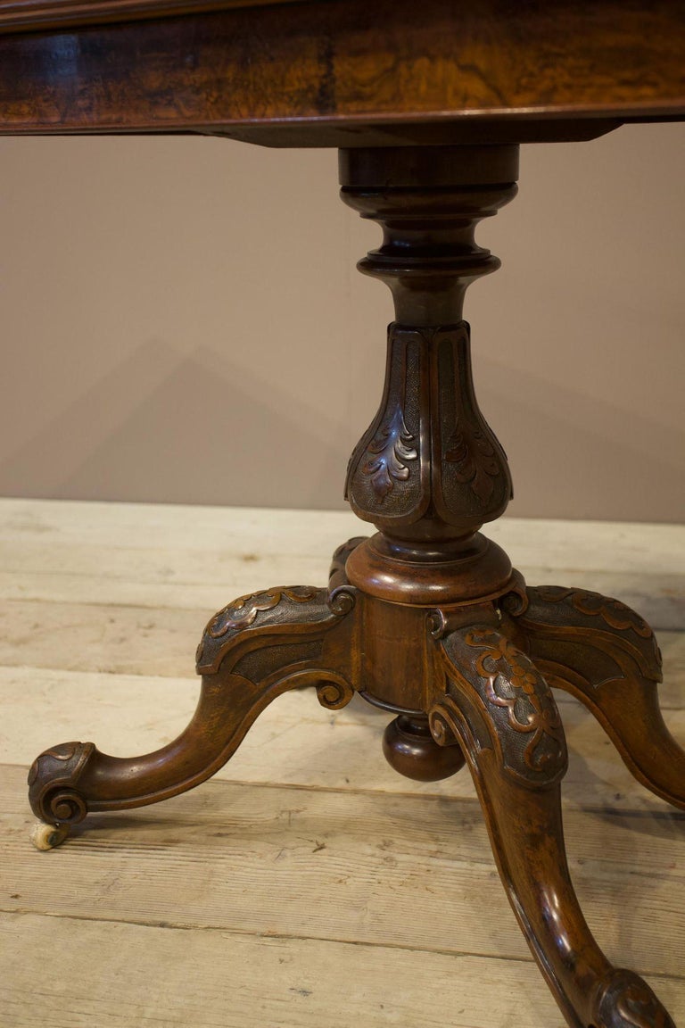 Victorian Mahogany Fold over Table with Carved Base For Sale at 1stDibs