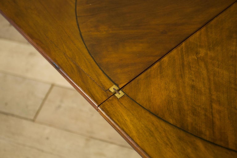 Victorian Mahogany Fold over Table with Carved Base For Sale at 1stDibs