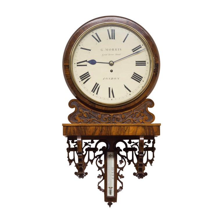 Victorian Mahogany Fusee Wall Clock by G.Morris, London For Sale at 1stDibs