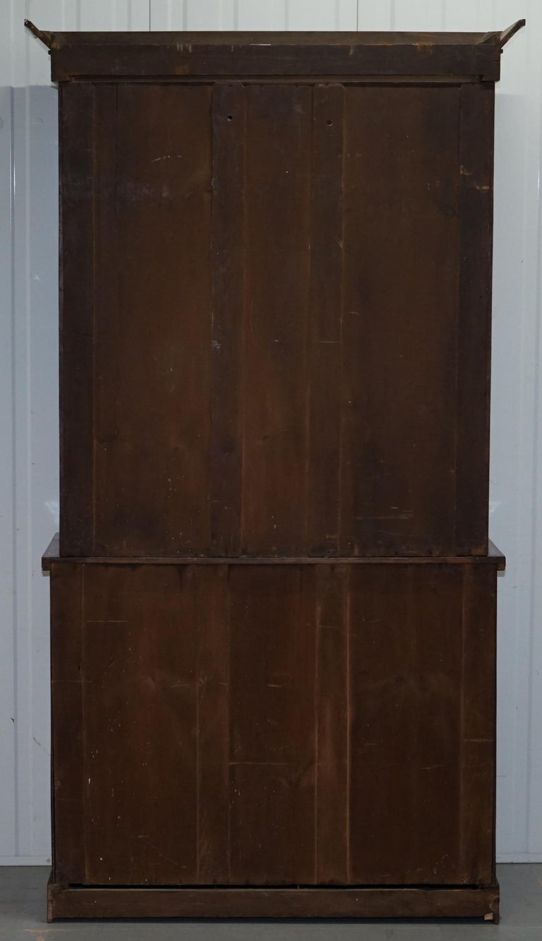 Victorian Mahogany Glass Doored Library Bookcase Cabinet with Single ...